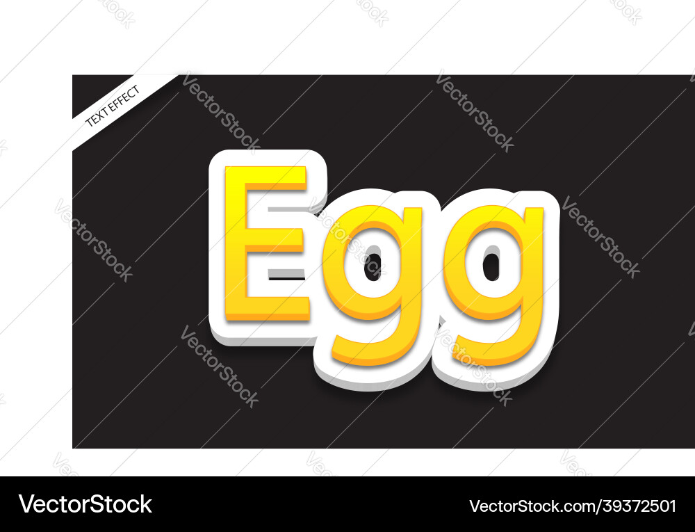 Egg text effect design template Royalty Free Vector Image