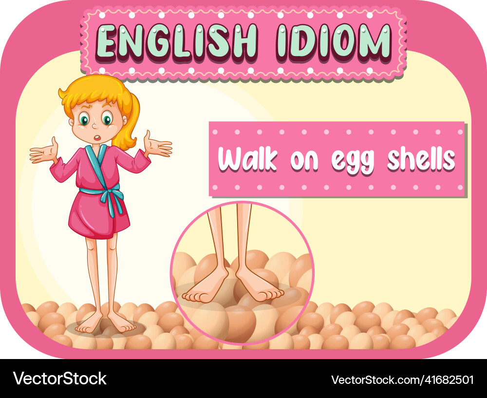 English idiom with picture description for walk Vector Image