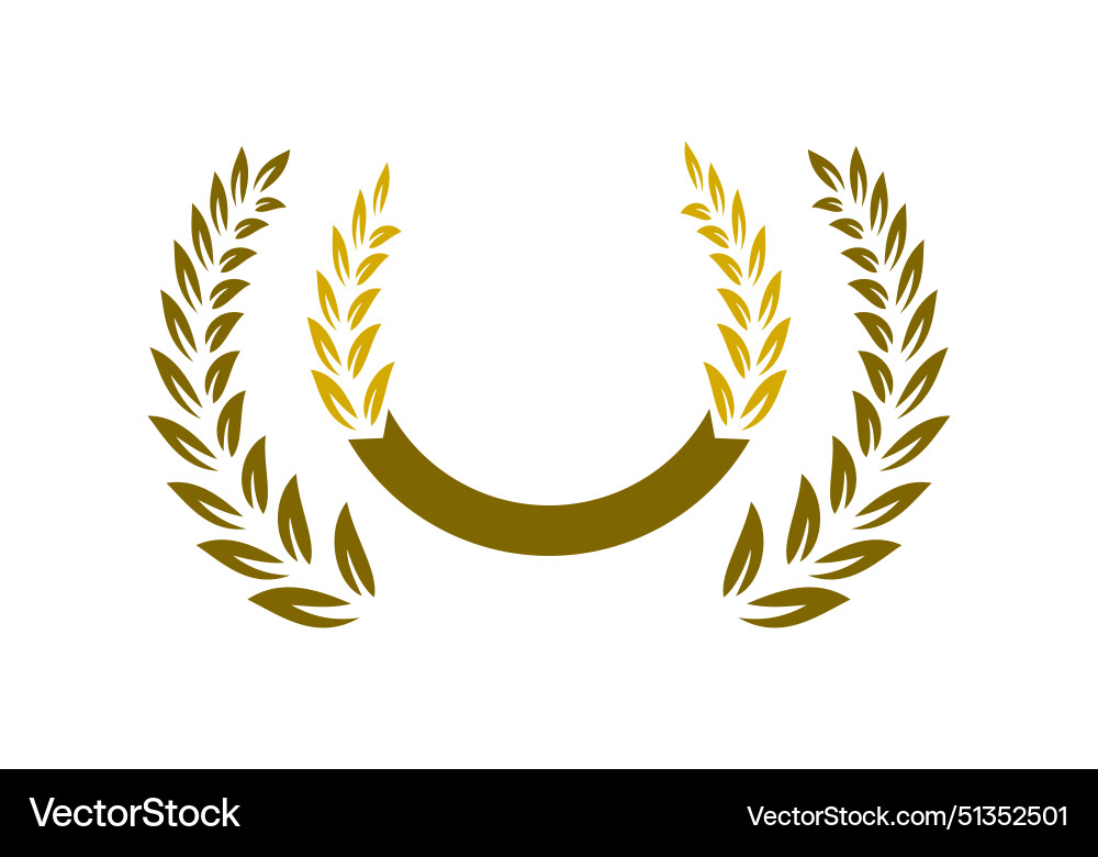 Leaves wreath badge design Royalty Free Vector Image