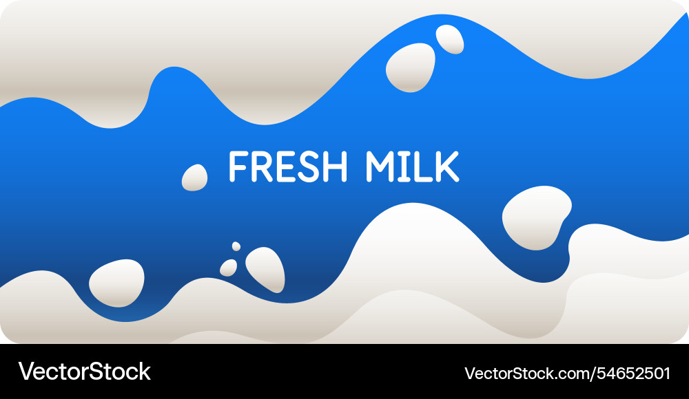 Modern poster fresh milk with splashes Royalty Free Vector