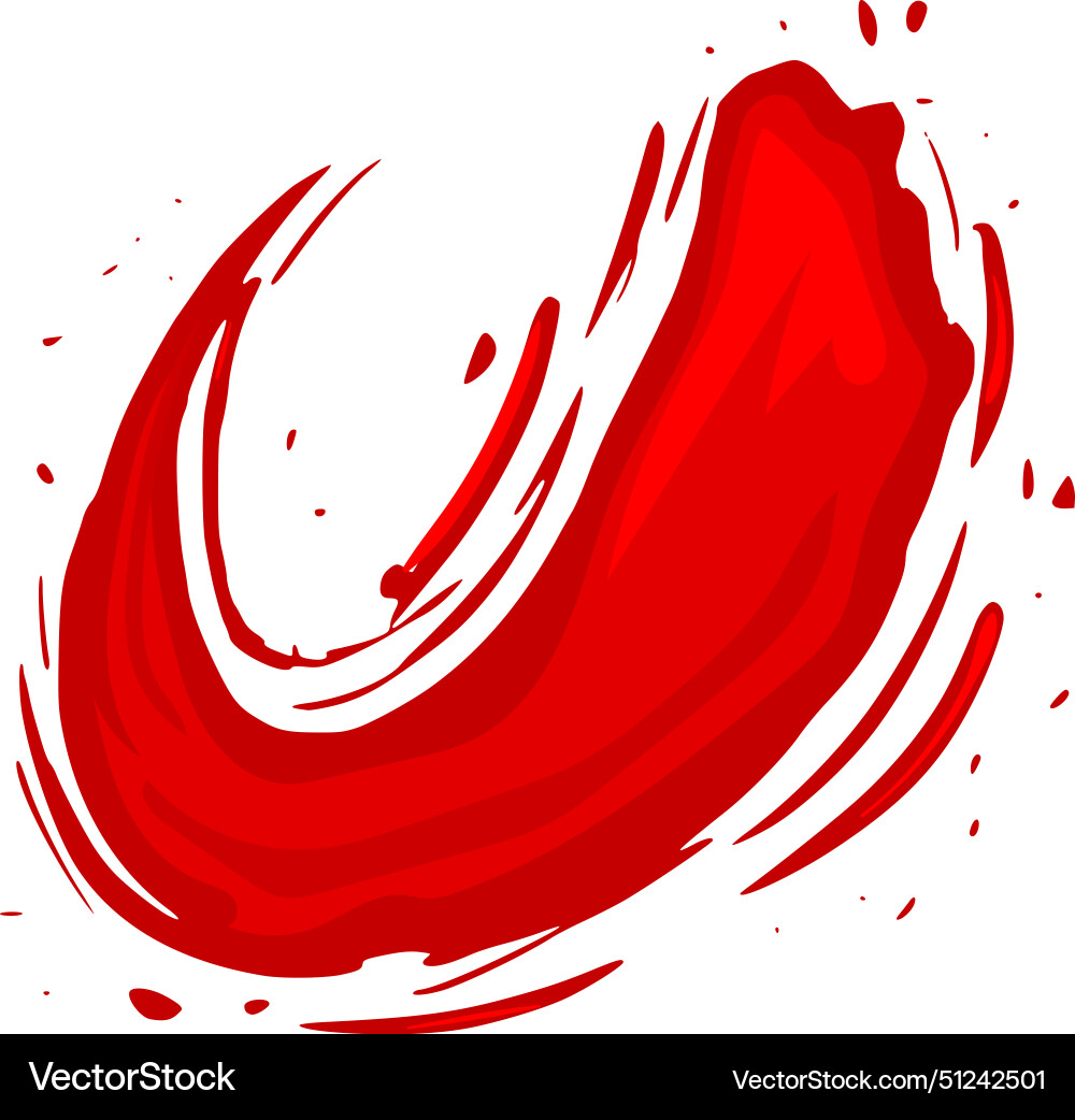Red blood splatter cartoon Royalty Free Vector Image