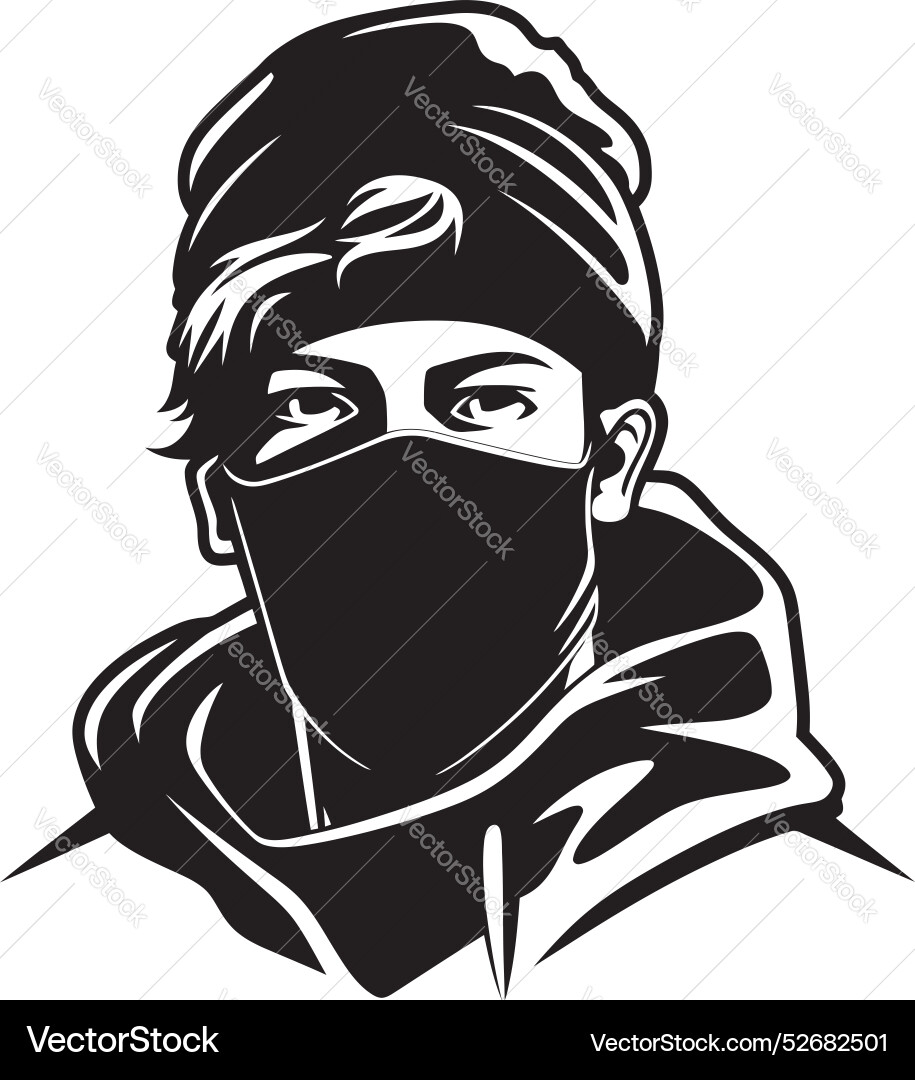 Shadowed savior masked persona with black icon Vector Image