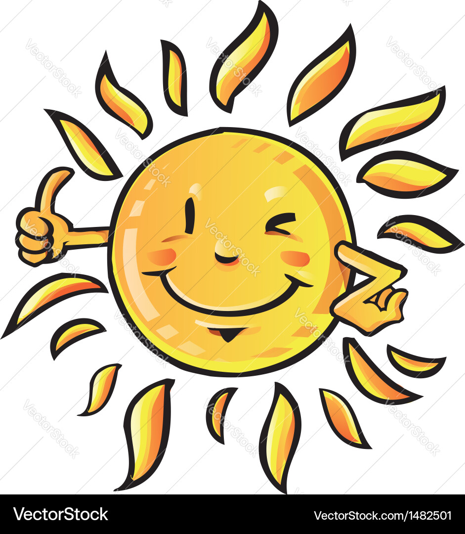 Sun cartoon Royalty Free Vector Image - VectorStock