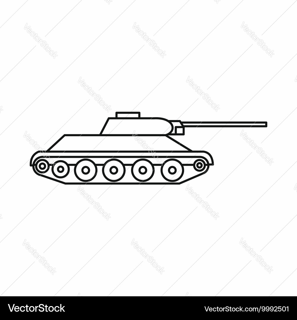 Tank icon in outline style Royalty Free Vector Image