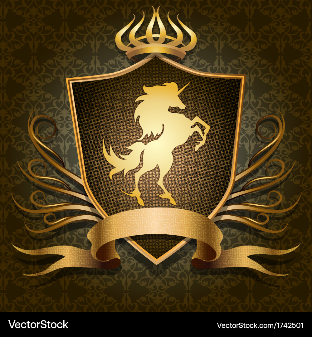 Unicorn shield Royalty Free Vector Image - VectorStock