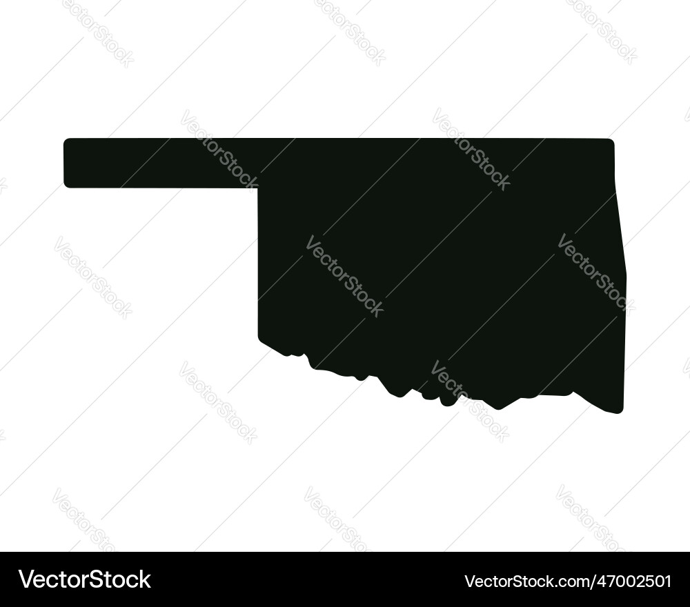 Us state map oklahoma silhouette symbol Royalty Free Vector