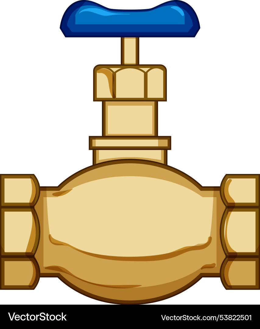 Water plumbing valve cartoon Royalty Free Vector Image