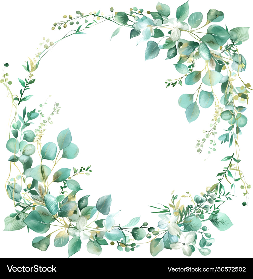 Aquarelle simplistic floral frame for wedding Vector Image