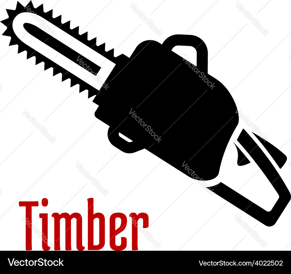 Black Chainsaw Timber Logo Royalty Free Vector Image