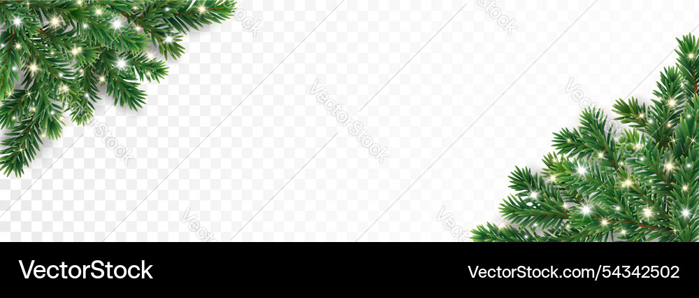 Christmas tree seamless garland with glowing Vector Image