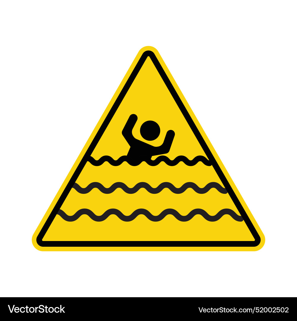 Drowning danger sign promote water safety Vector Image