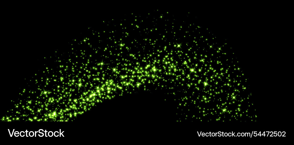 Green stars and sparkles magic star dust Vector Image