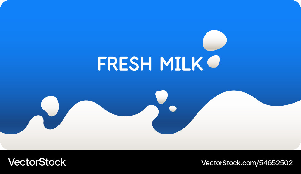 Modern poster fresh milk with splashes Royalty Free Vector