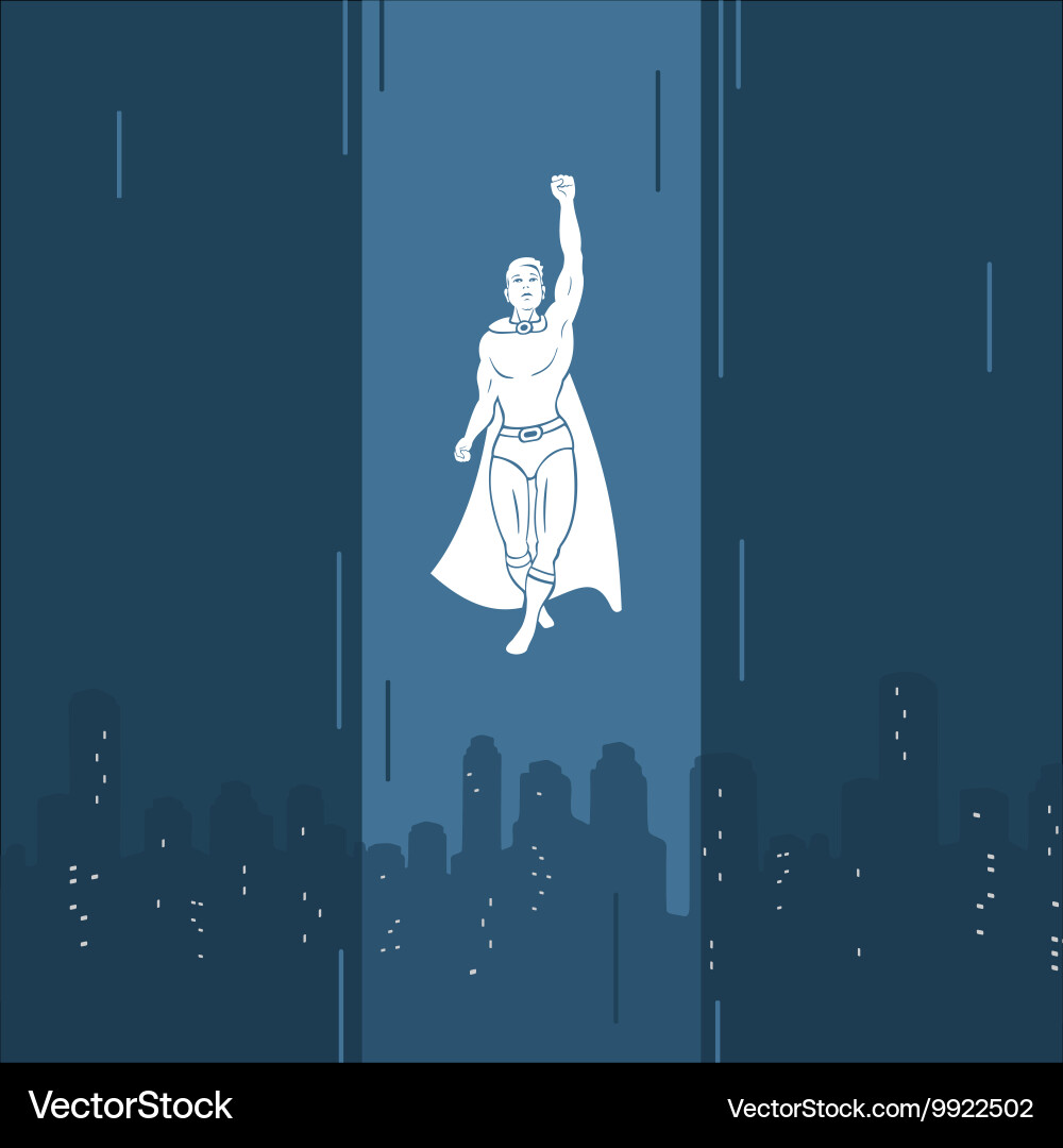 Superhero Flying Hero – Royalty-Free Vector | VectorStock