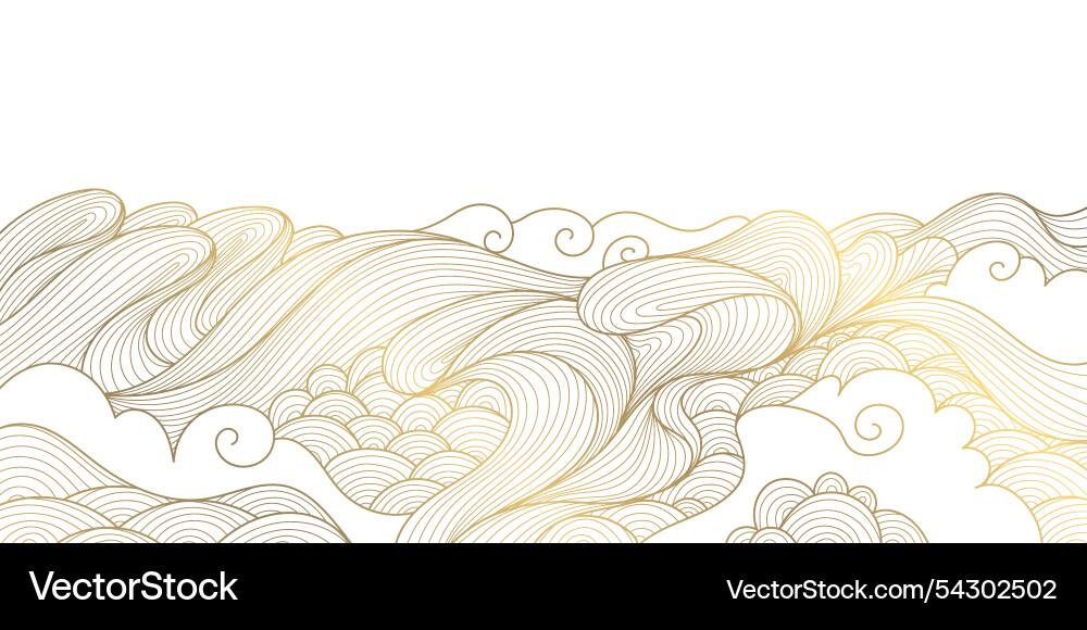 Wave line sea water pattern Royalty Free Vector Image