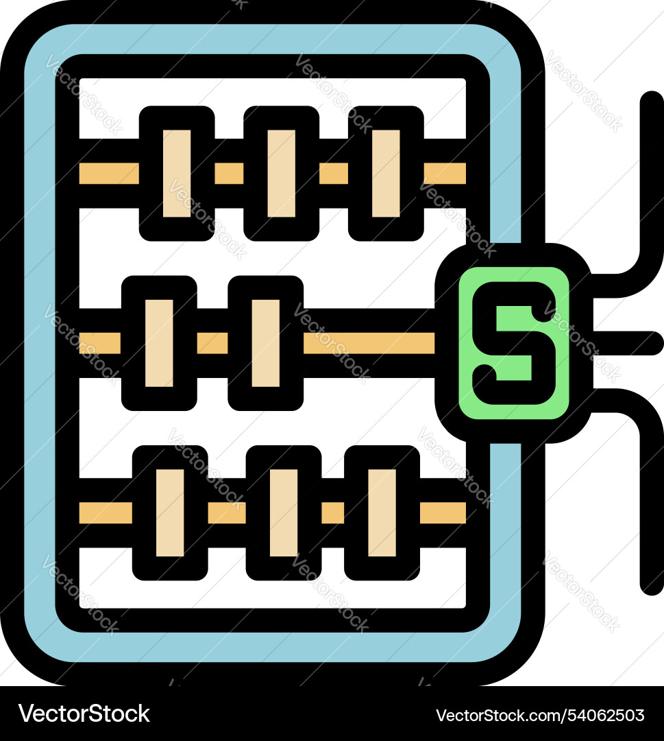 Abacus showing concept of semiconductor chip Vector Image