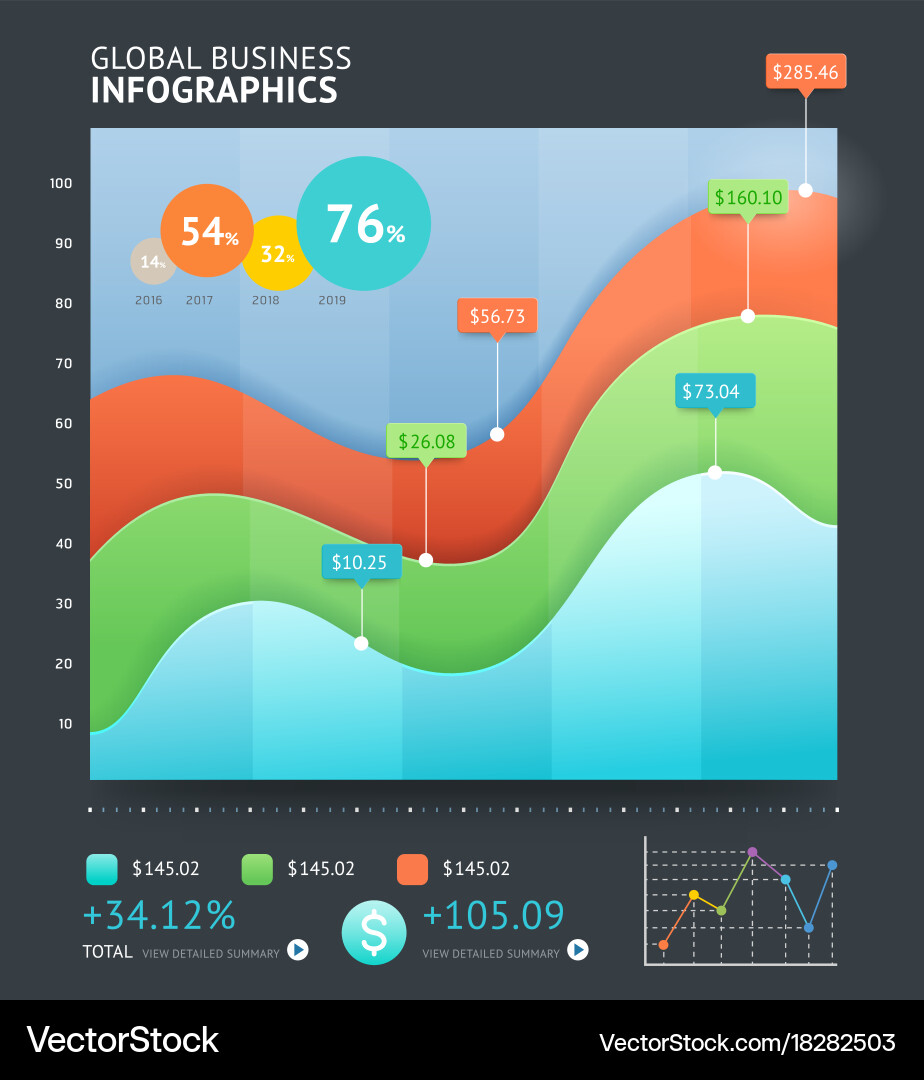 Business 3d infographic line template Royalty Free Vector