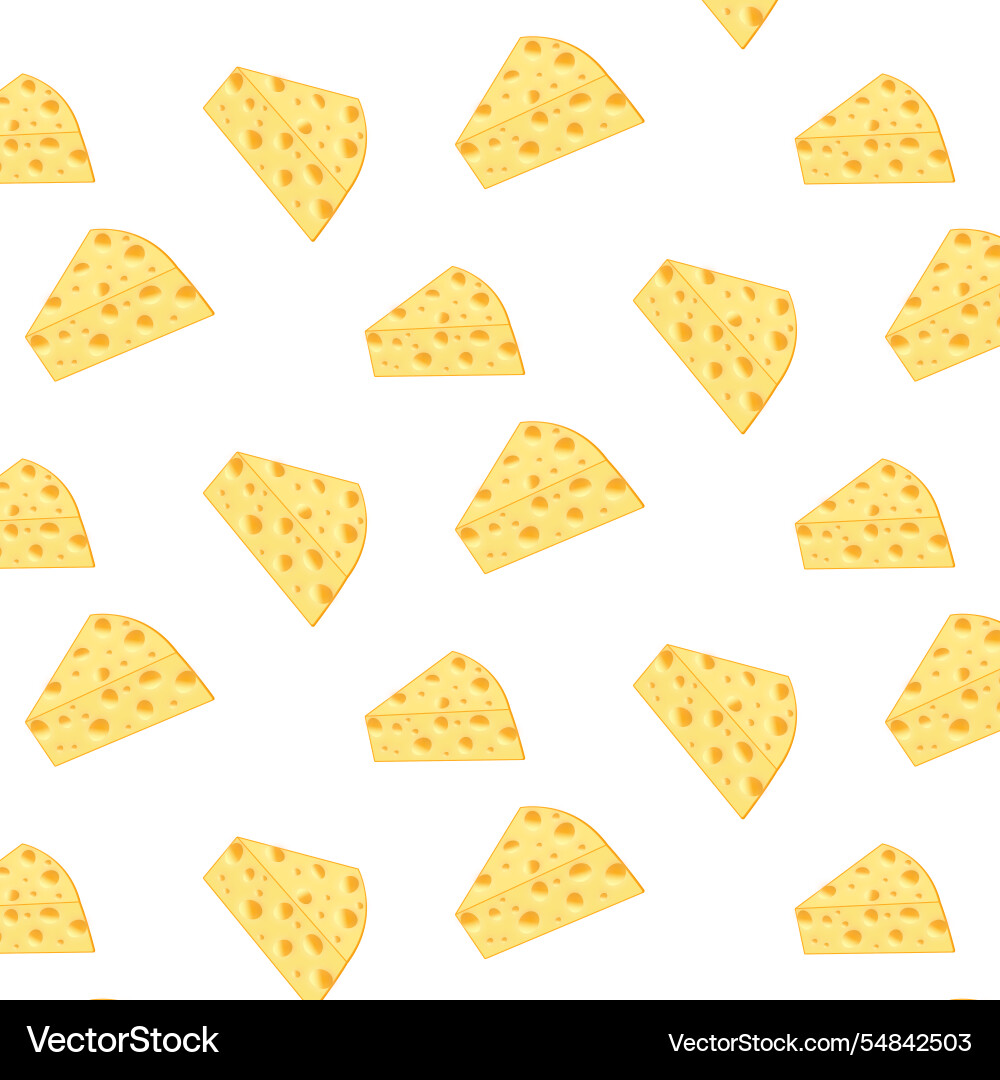 Cheese pieces seamless pattern realistic Vector Image