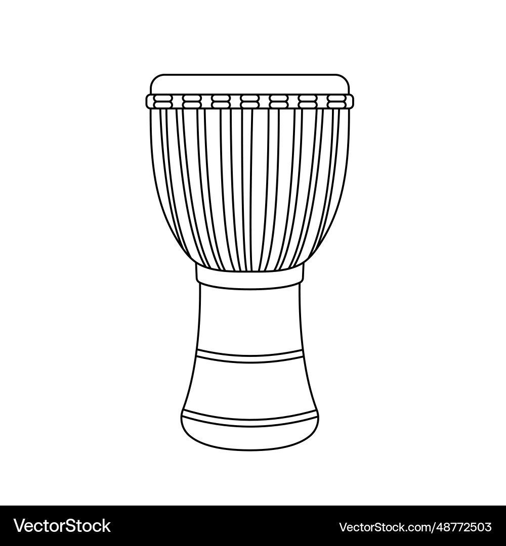 Djembe drum outline icon on white background Vector Image