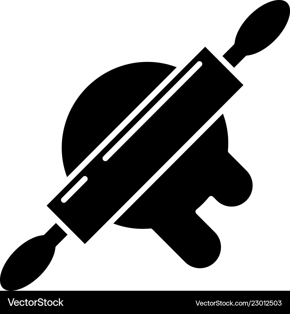 Dough preparation black icon sign Royalty Free Vector Image