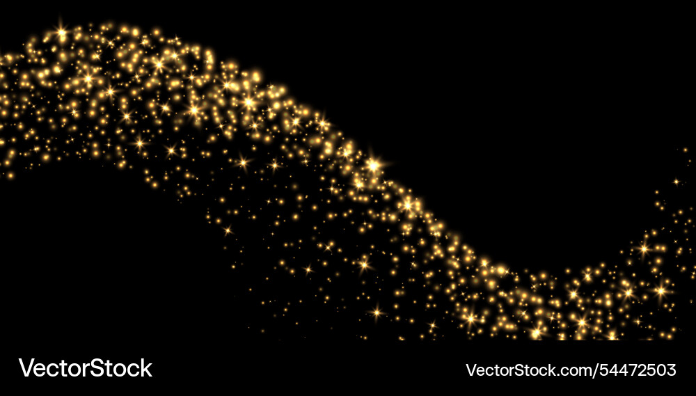 Golden stars and sparkles magic star dust Vector Image