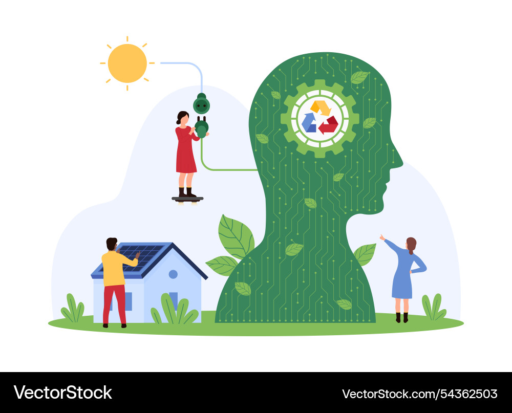 Innovative green energy and sustainable tech Vector Image