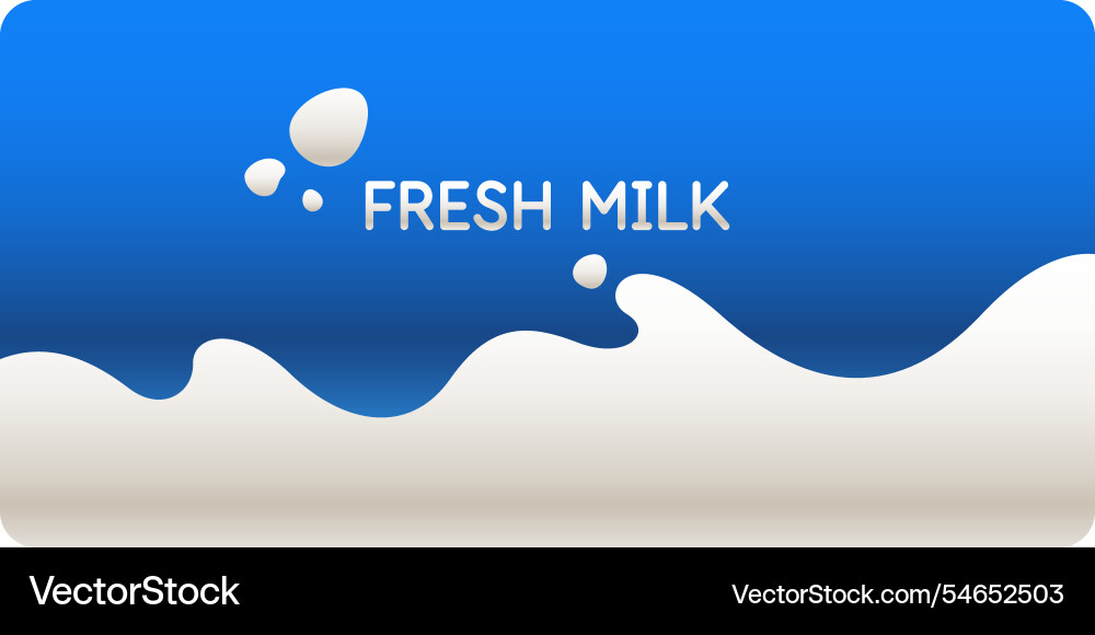 Modern poster fresh milk with splashes Royalty Free Vector