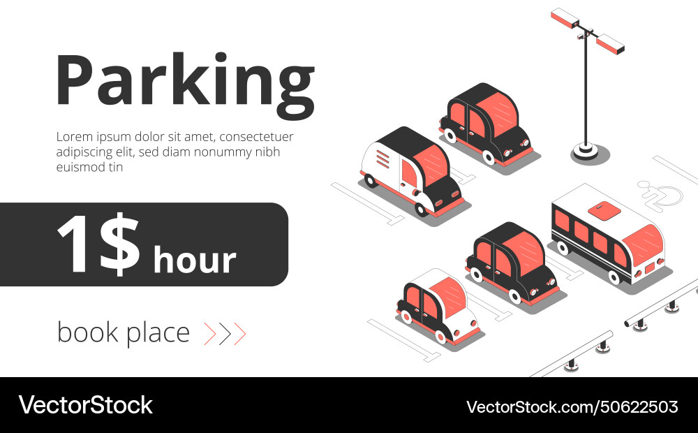 Parking spot advertising banner Royalty Free Vector Image