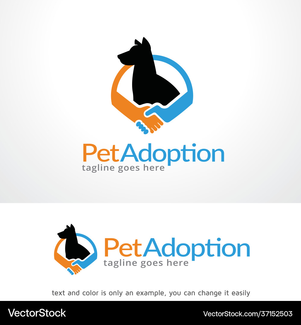 Pet adoption logo template Royalty Free Vector Image