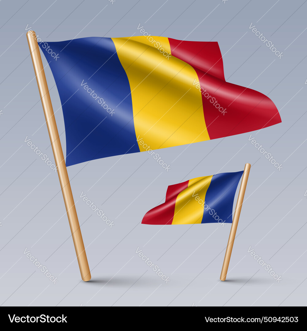 Romania flags Royalty Free Vector Image - VectorStock