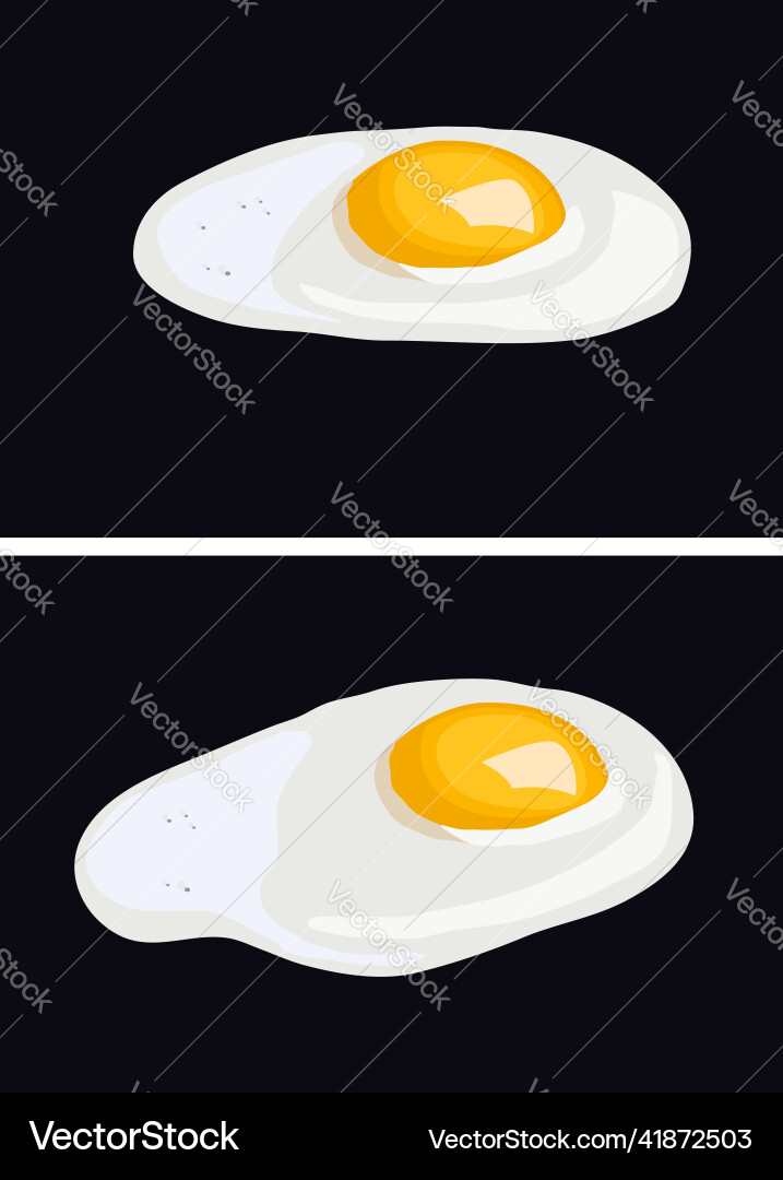 Set of fried eggs Royalty Free Vector Image - VectorStock