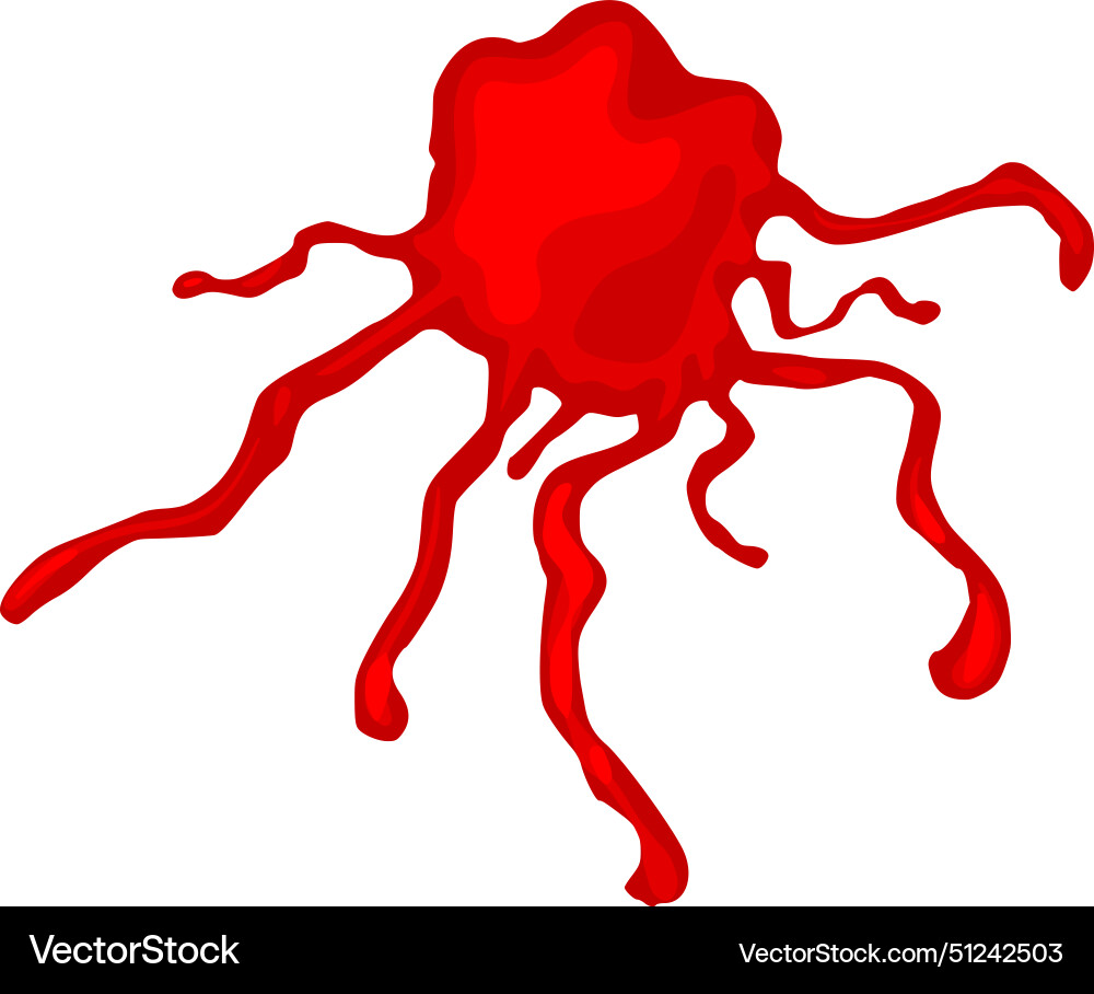 Splash blood splatter cartoon Royalty Free Vector Image