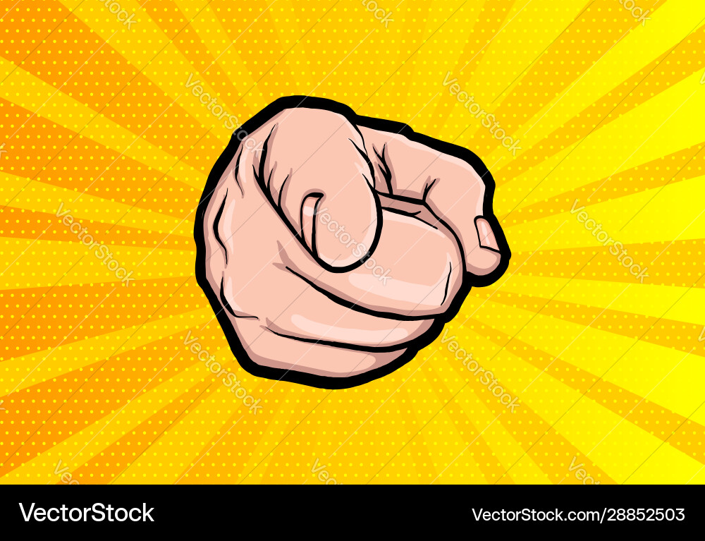 Uncle sam hand in pop art style Royalty Free Vector Image