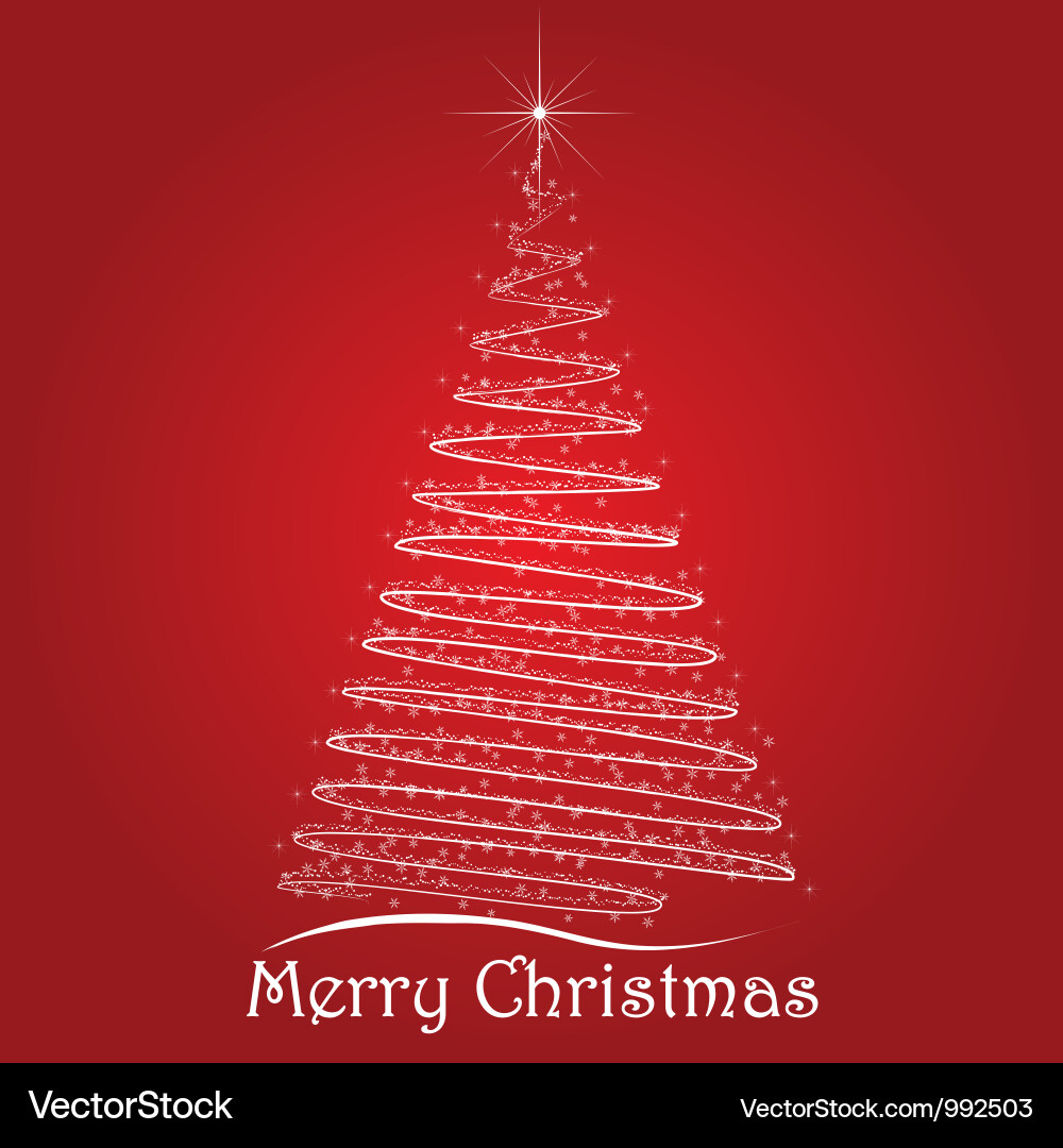 White Swirl Christmas Tree Royalty Free Vector Image