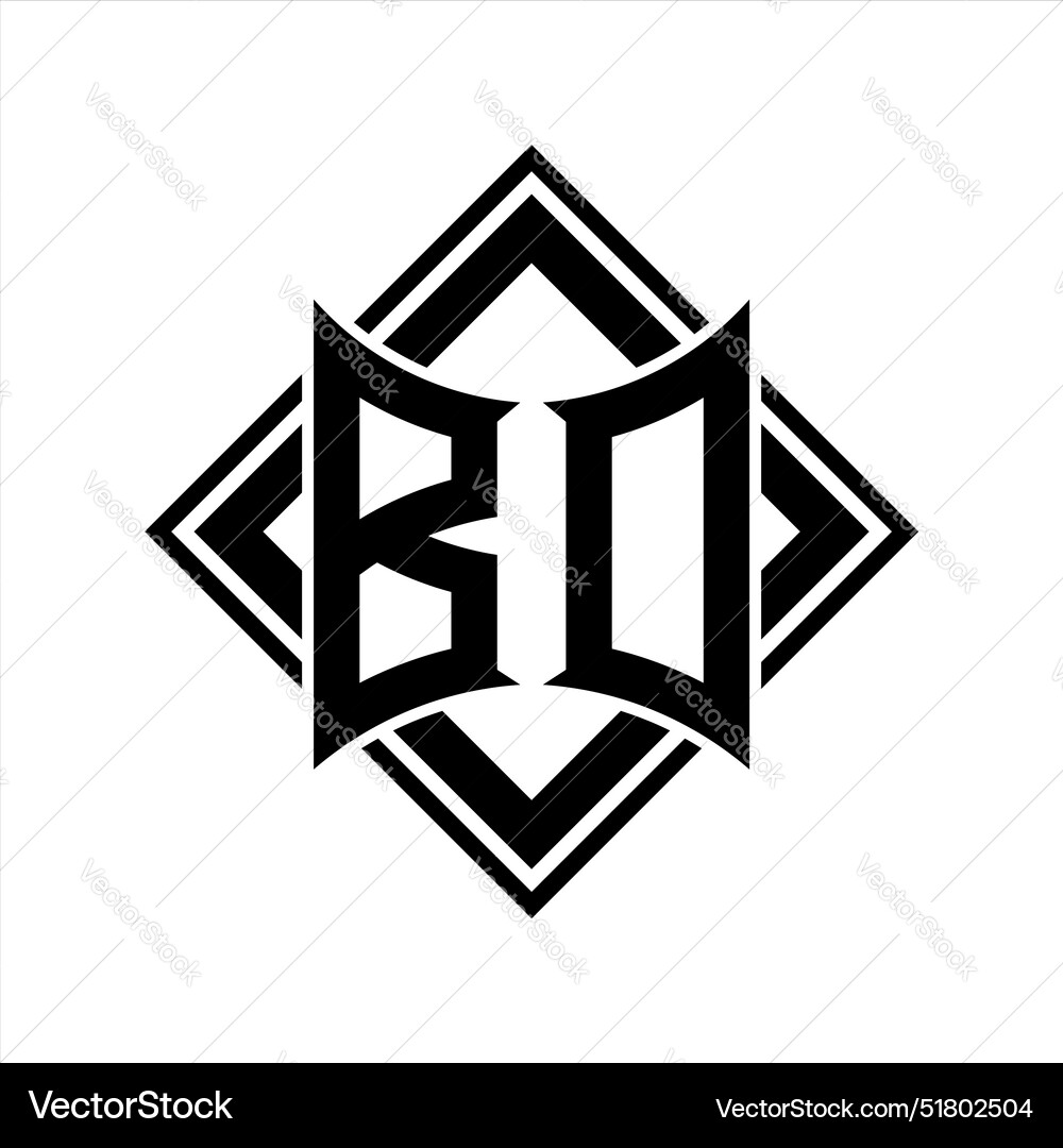 Bd letter logo with abstract shield shape Vector Image