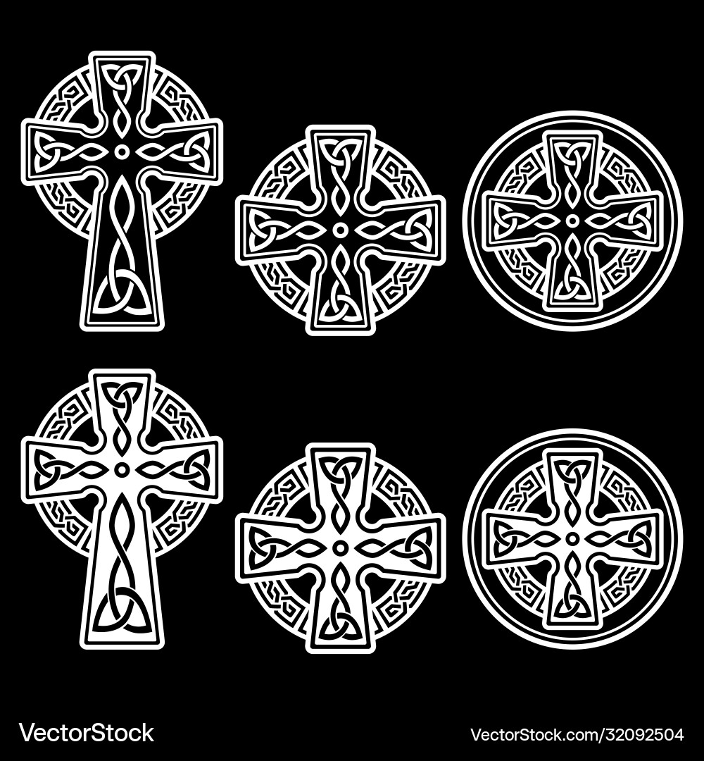 Celtic irish cross design set Royalty Free Vector Image