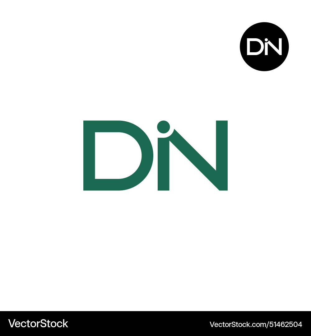 Din logo letter monogram design Royalty Free Vector Image