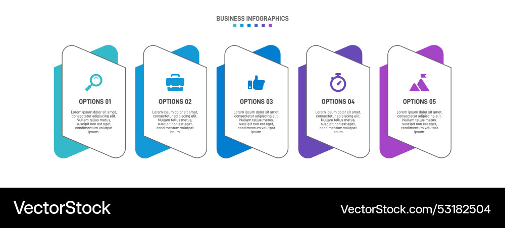 Horizontal progress bar featuring 5 arrow-shaped Vector Image