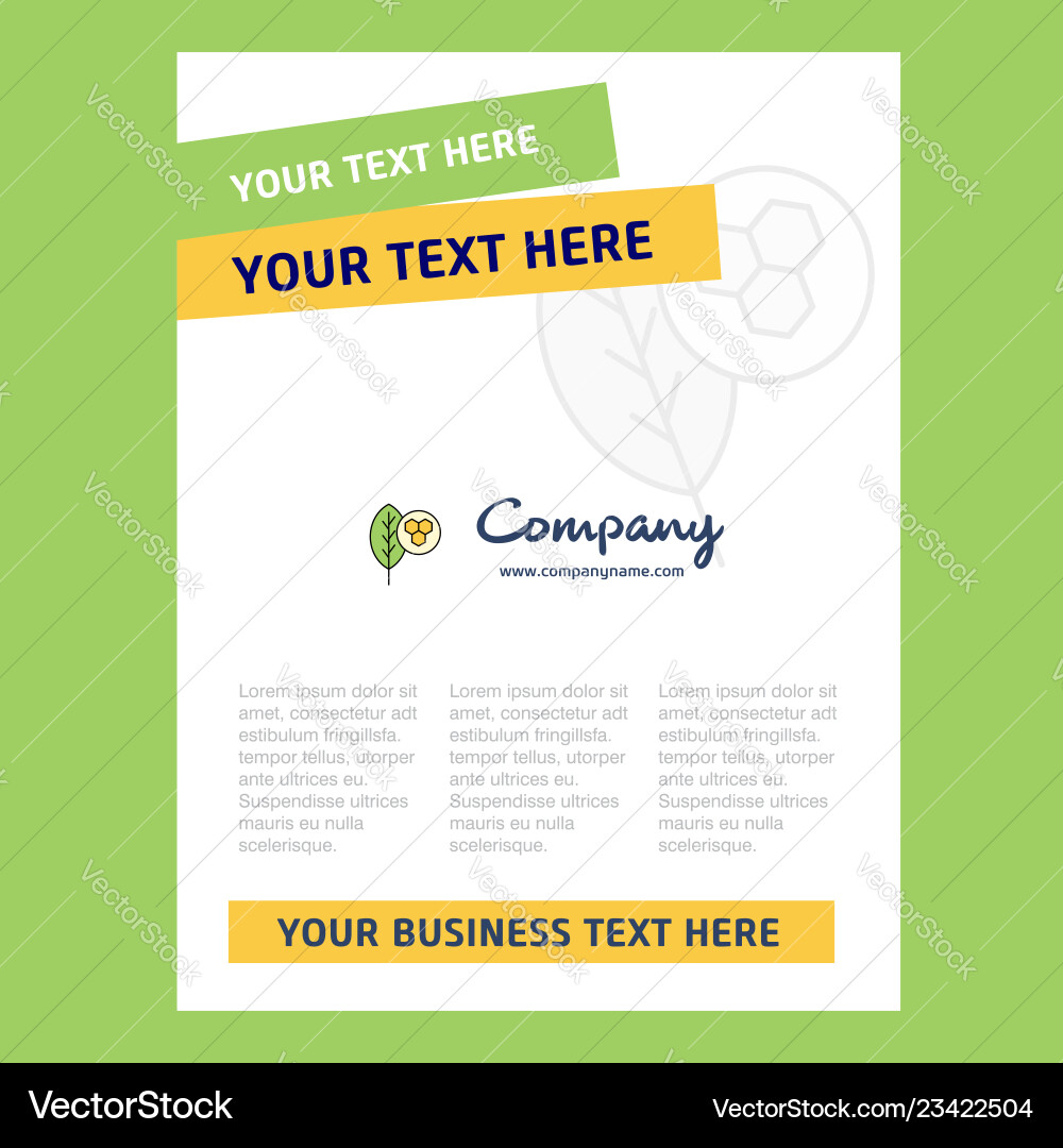 Leaf title page design for company profile annual Vector Image