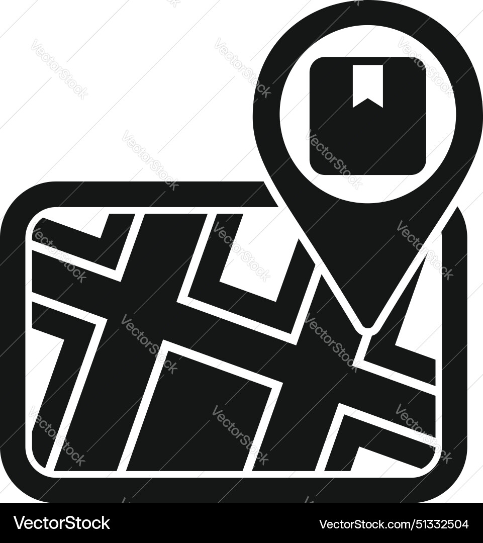 Map icon with destination pin Royalty Free Vector Image