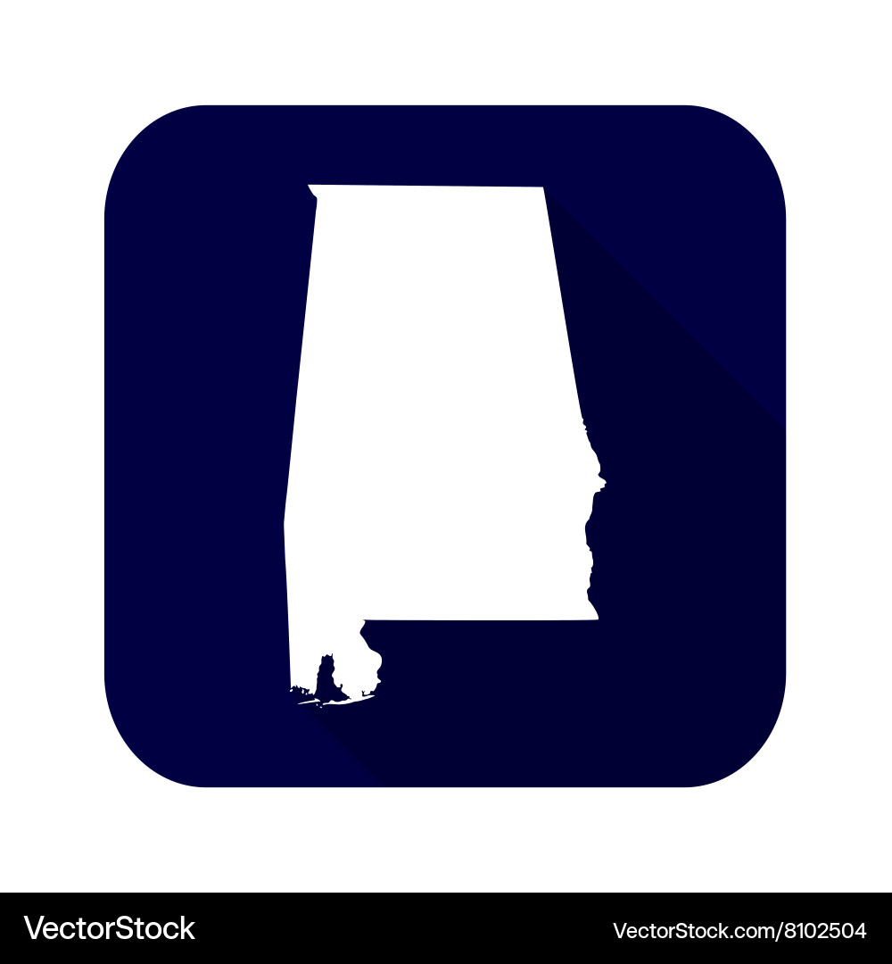 Map of the us state alabama Royalty Free Vector Image