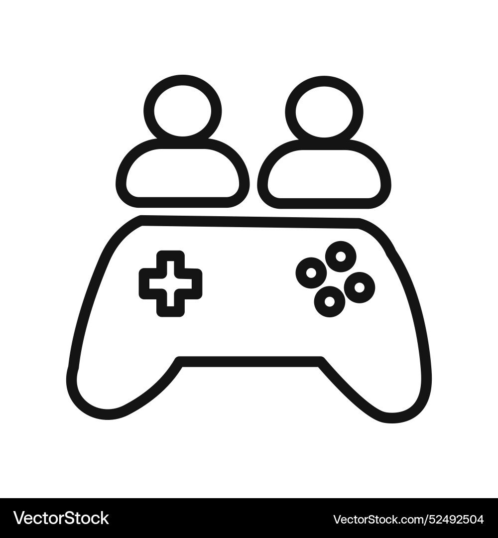 Multi game player icon linear graphics set Vector Image Multi game player icon linear graphics set Vector Image