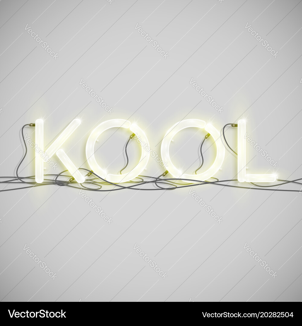 Neon electric word type Royalty Free Vector Image