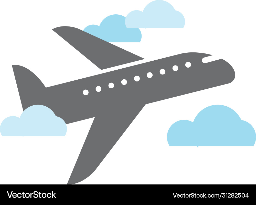 Plane graphic design template isolated Royalty Free Vector