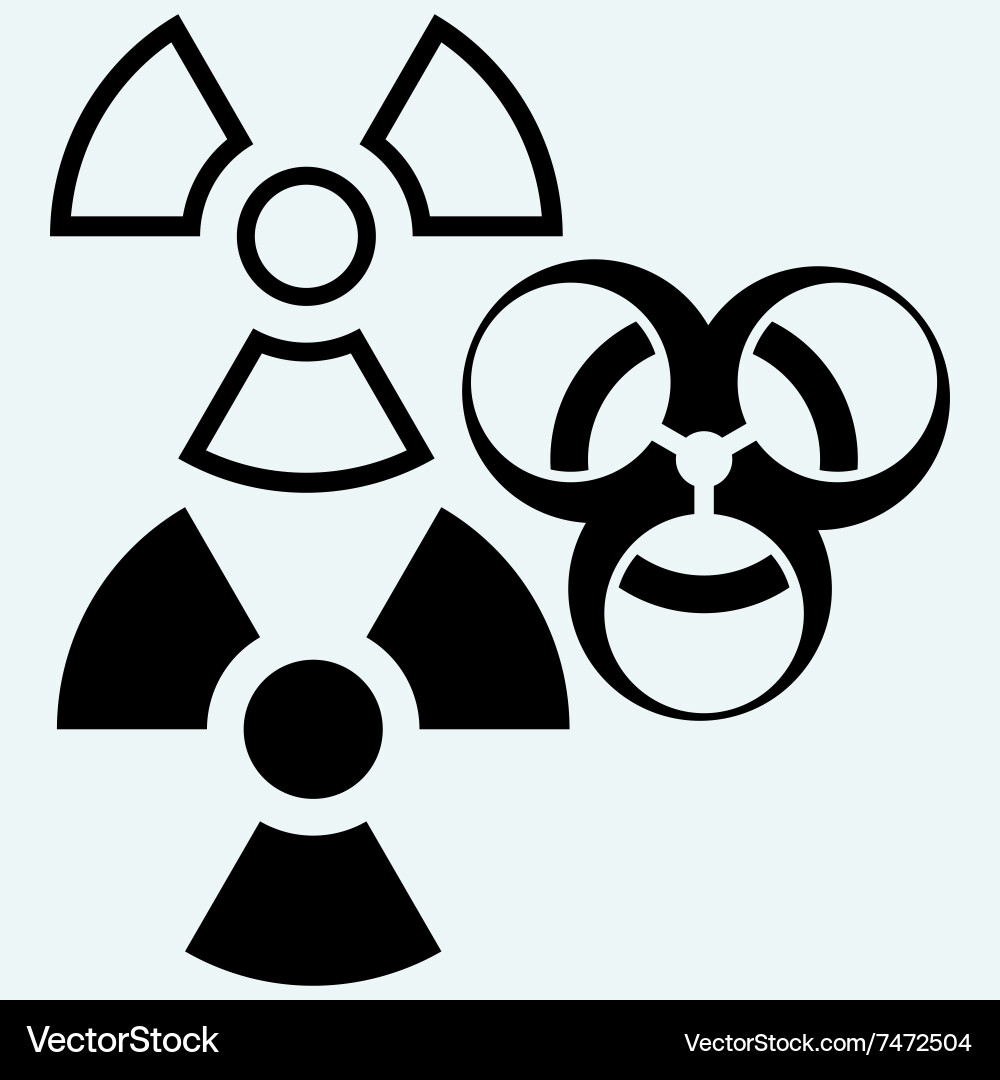 Radioactive and biohazard icon Royalty Free Vector Image