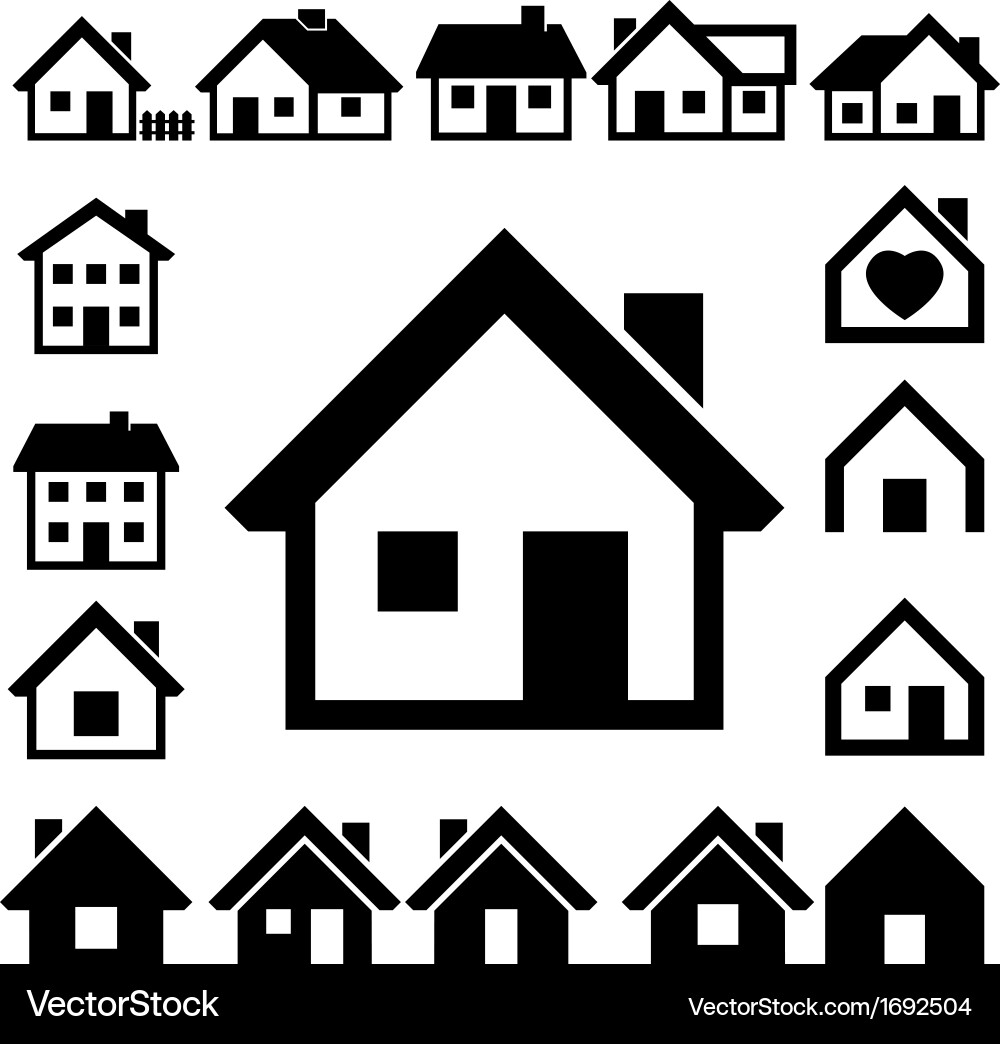 Real Estate House Icons Royalty Free Vector Image