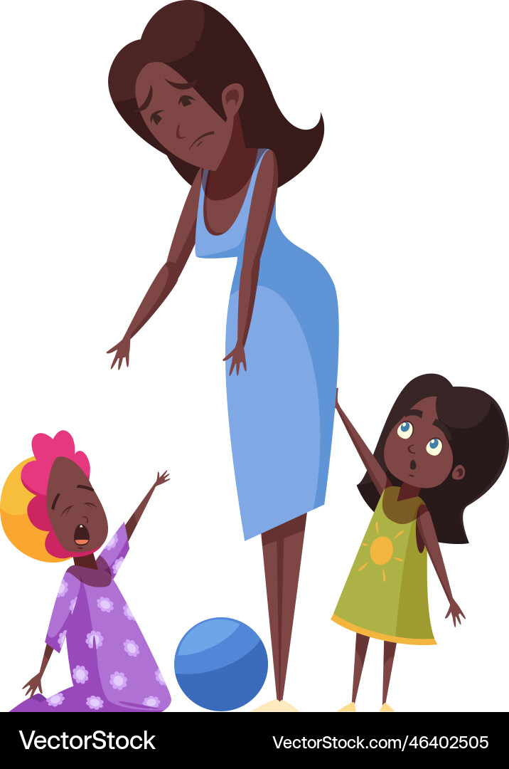 Cartoon tired mum Royalty Free Vector Image - VectorStock