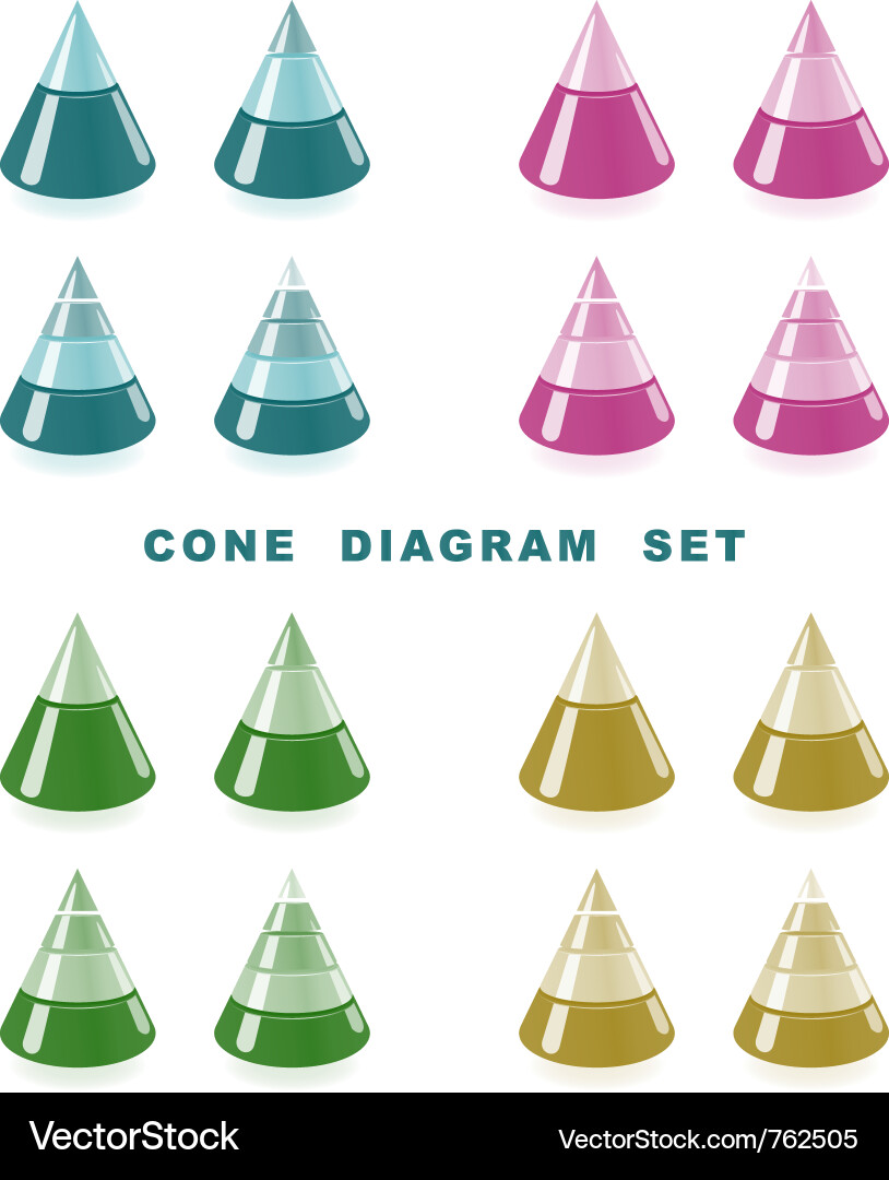 Cone diagram set Royalty Free Vector Image - VectorStock