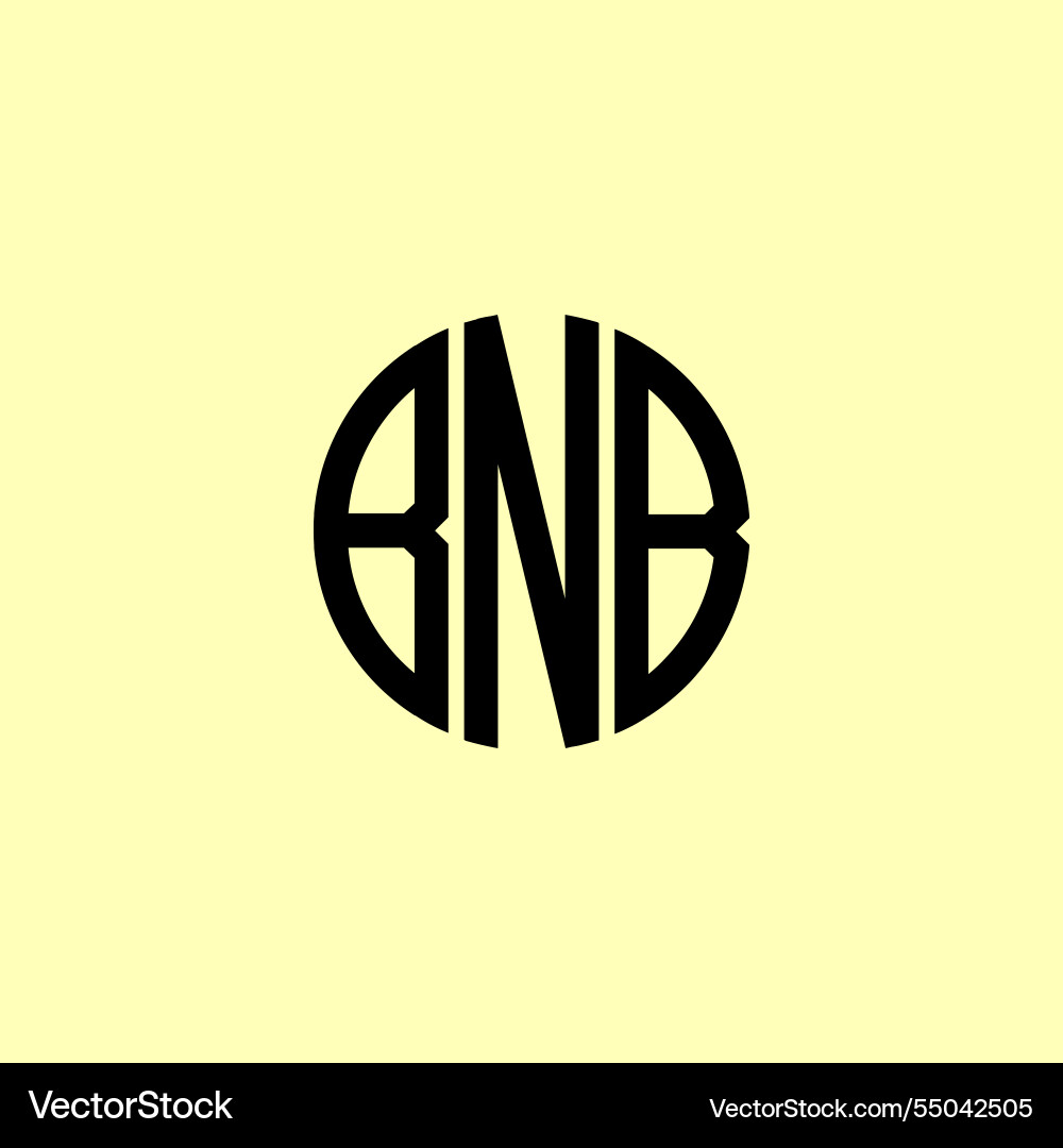 Creative rounded initial letters bnb logo Vector Image