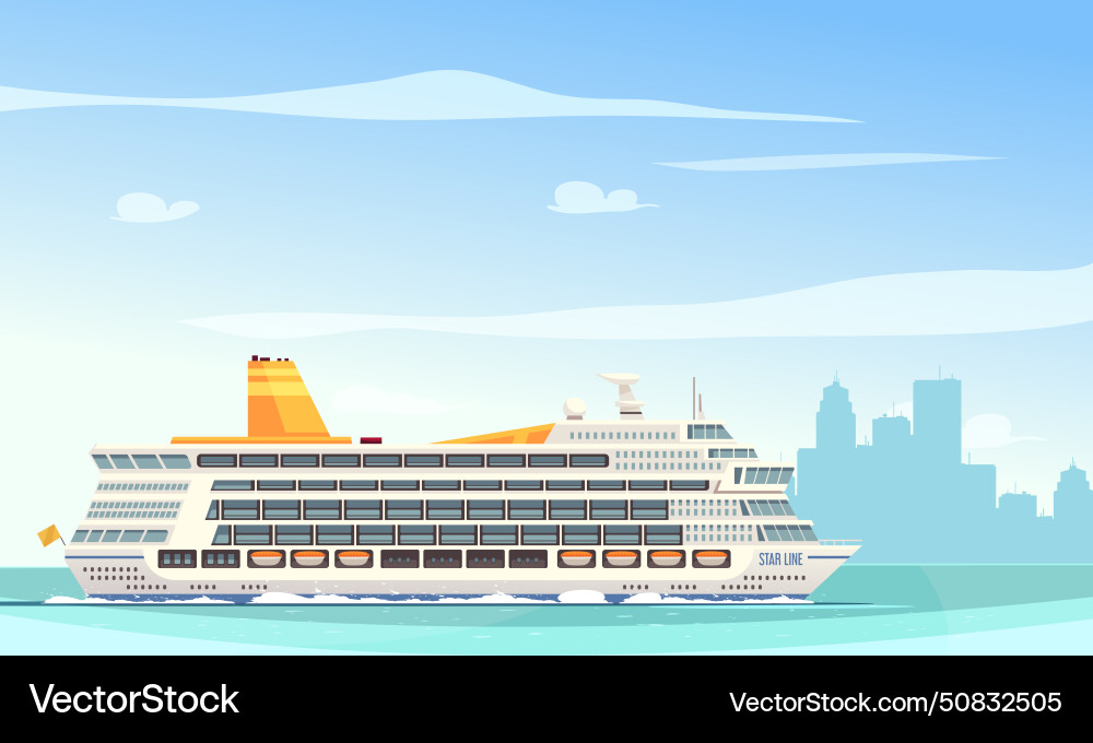 Cruise ships background Royalty Free Vector Image
